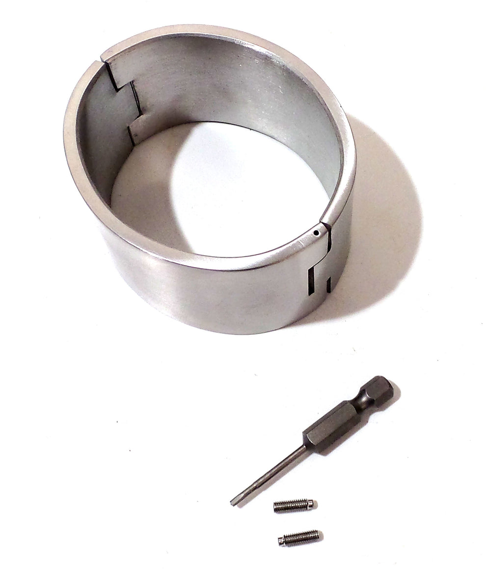 Locking Polished Stainless Steel Heavy Cuff Slave Bracelet – Clawfoot ...